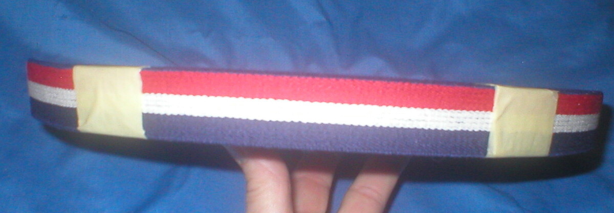 1" WIDE ELASTIC BINDING RED WHITE BLUE LARGE ROLL YARDAGE UNKNOWN SOLD ...