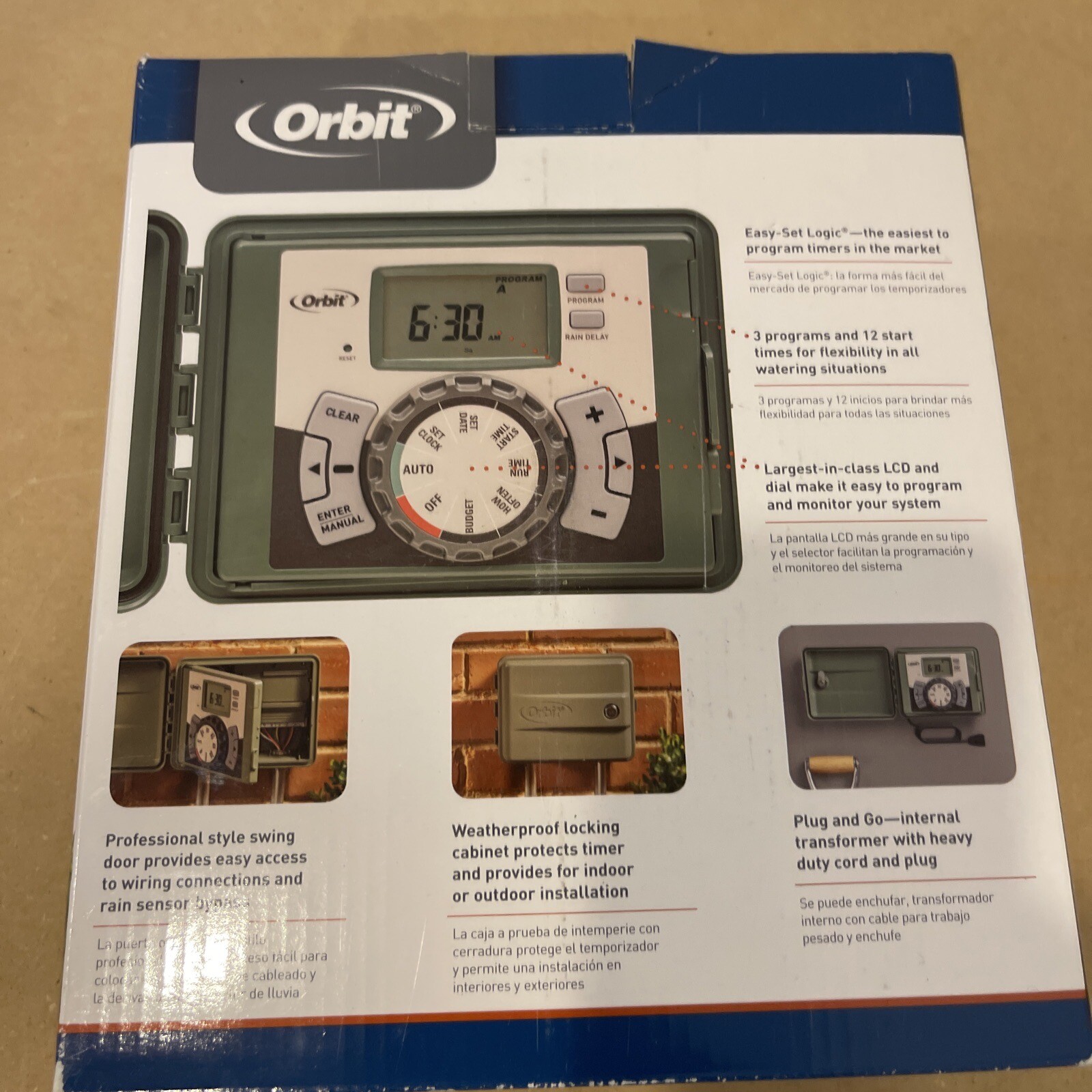 Orbit 57894 Easy-set Logic 4-Station Indoor/Outdoor Sprinkler System ...