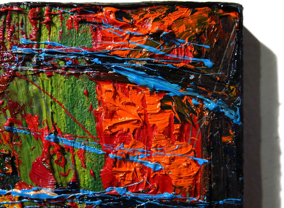 Landscape OIL PAINTING OUTSIDER EXPRESSIONIST ART SIGNED ABSTRACT ...