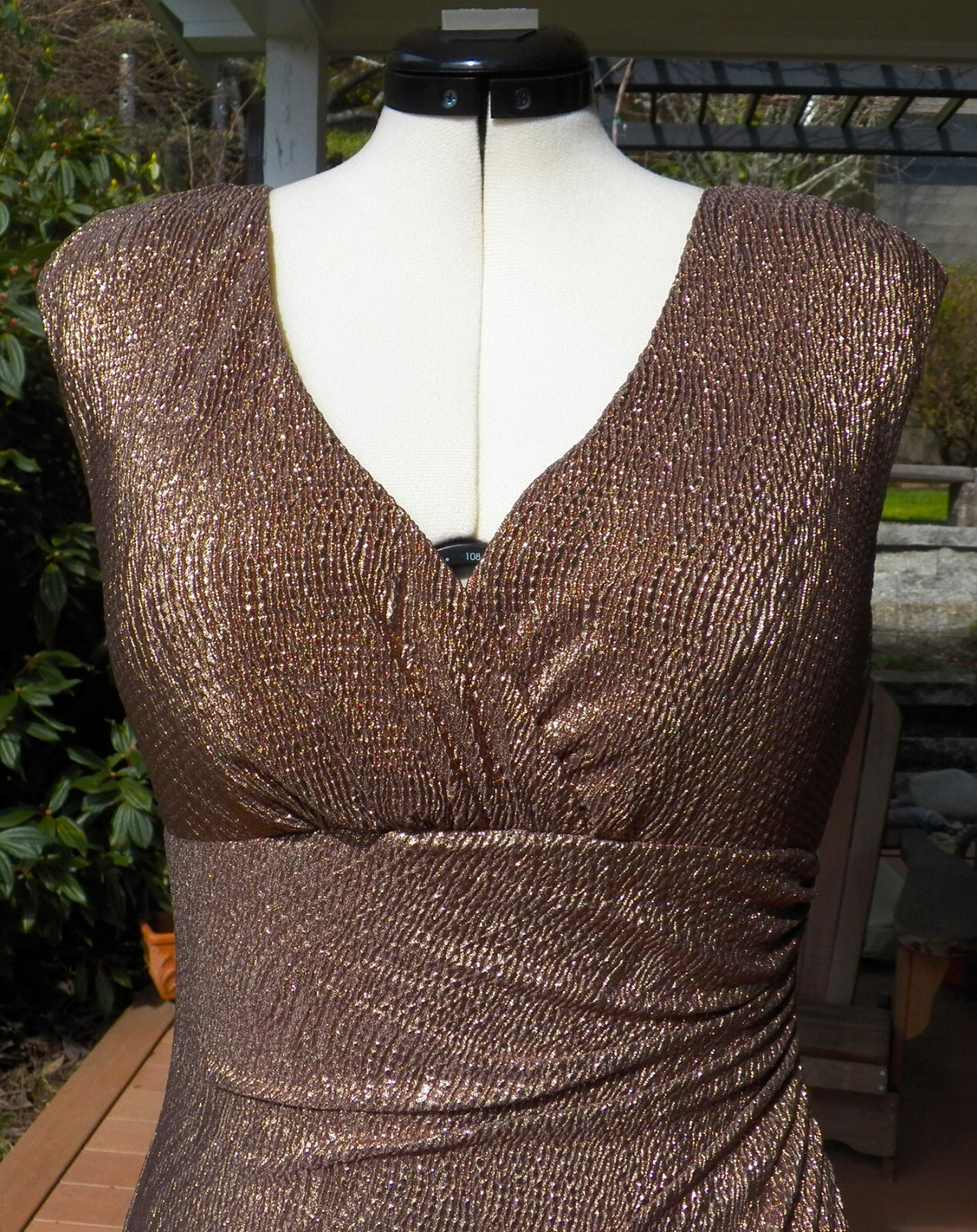 Ralph Lauren Bronze Metallic Surplus Wrap Dress 10 - Gem