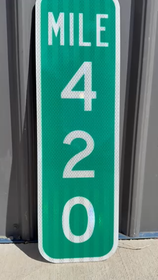 Mile Marker 420 Reflective Aluminum Road Traffic Sign 6x20 | eBay