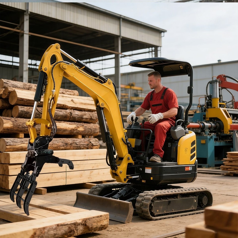 Mini Digger Log Grab Mini Excavator Grabber Attachments Heavy Duty ...