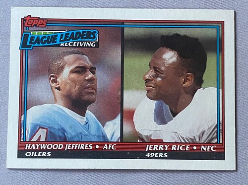 1991 Topps League Leaders #10 Haywood Jeffries Jerry Rice Football Card ...