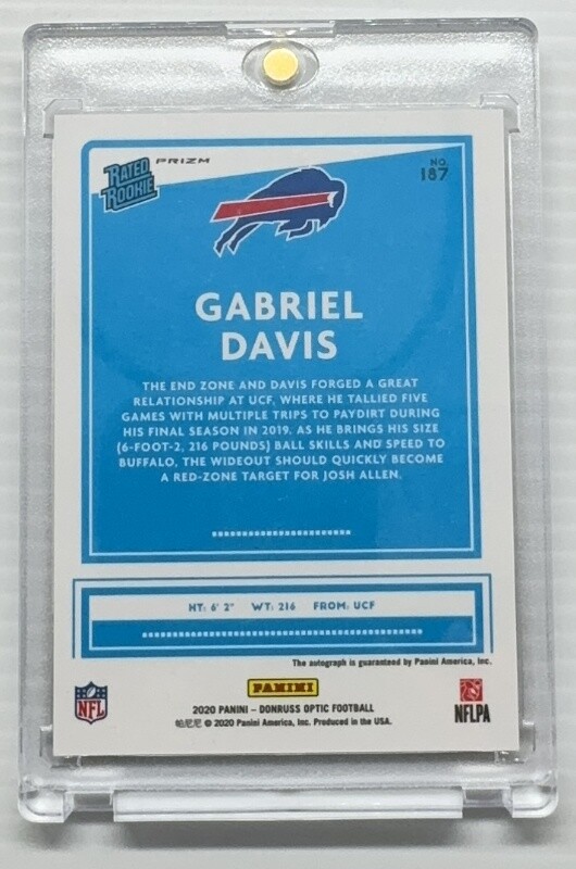 2020 Donruss Optic Gabriel Davis Bronze Prizm Rookie Auto Autograph RC ...