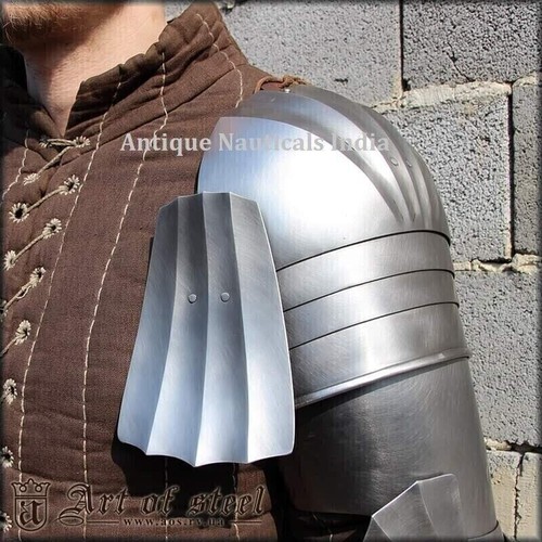 Medieval Gothic Armor Arm and Shoulder Set Steel 20 Gauge Larp ...
