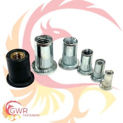 ALUMINIUM, STEEL, STAINLESS STEEL & RUBBER RIVNUTS OPEN RIVET NUTSERTS ...