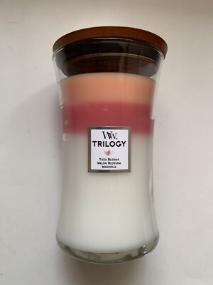 YANKEE CANDLE WOODWICK BLOOMING ORCHARD TRILOGY 21.5 oz LGE HOURGLASS JAR HTF | eBay