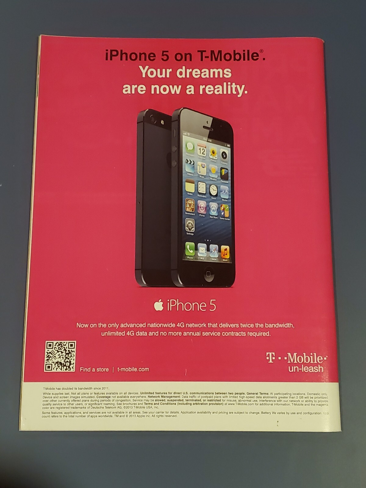 IPhone 5 T-Mobile Ad 2013 8" X 10" Rare Vintage Phone 4g Photo | eBay