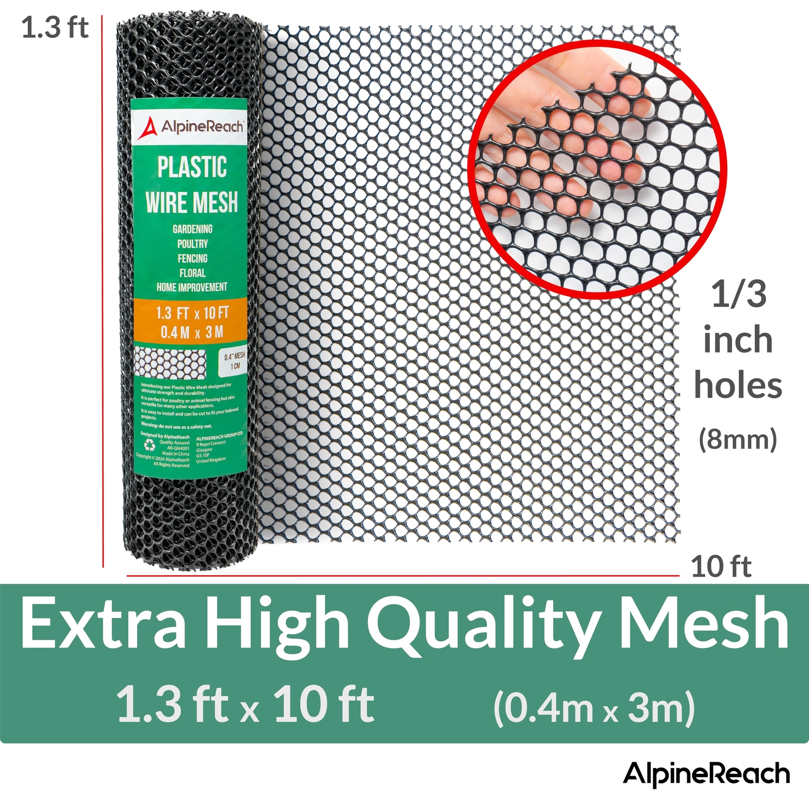 Plastic Wire Rigid Mesh 1.3ft x 10ft Ideal for Poultry, Dogs, Rabbit ...