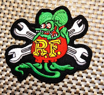 Rat Fink Embroidered Patch Iron-On Sew-On US ship Hot Rod Car Ed Big ...