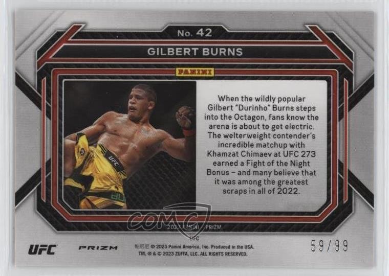 2023 Panini Prizm UFC Orange Prizm /99 Gilbert Burns #42 | eBay