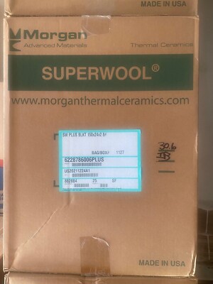 2" SuperWool Plus 12x24" Ceramic Fiber Blanket ALTERNATIVE Thermal ...