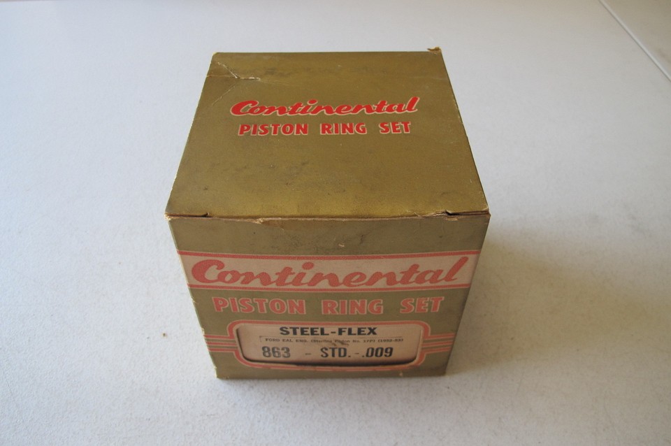 NOS CONTINENTAL Piston Ring Set 863 - STD - .009 Fits 1952-53 FORD EAL ...