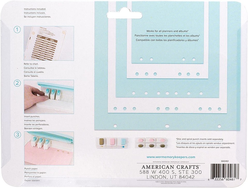 Planner Punch Board De We R Memory Keepers 5 Adjustable Punches NEW W ...