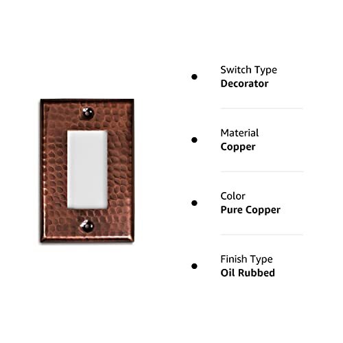 Monarch Abode 17013 Single Switch Hand Hammered Rocker Decorative Wall ...