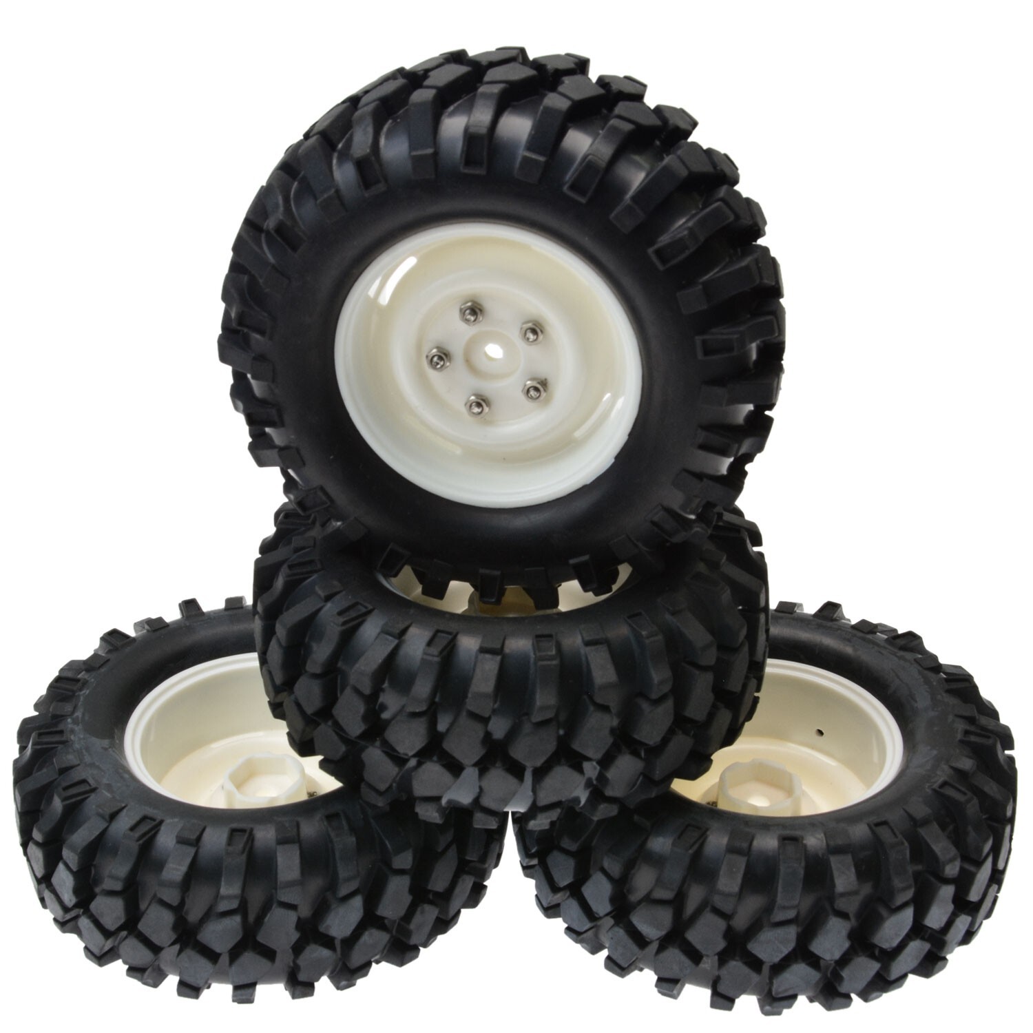 4pcs Tires w/Tires Adapters For TAMIYA Grasshopper/Hornet 1/10 upgrade ...