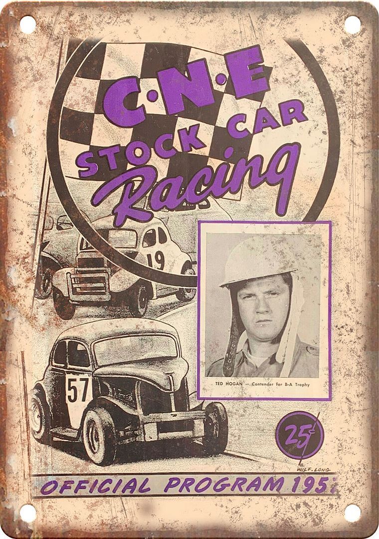 CNE Stock Car Racing Vintage Program Reproduction Metal Sign A1172 | eBay