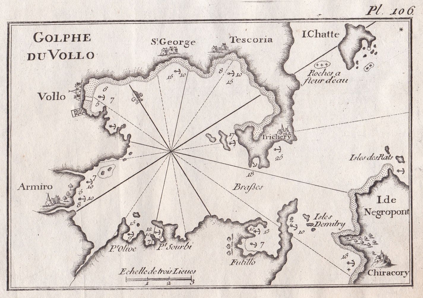 Pagasetic Gulf Volos Almiros Greece Griechenland map Karte Roux 1816 | eBay