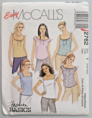 McCalls Sew Pattern 2762 Misses/Petite Peasant & Sleeveless Tops XS-S 4 ...