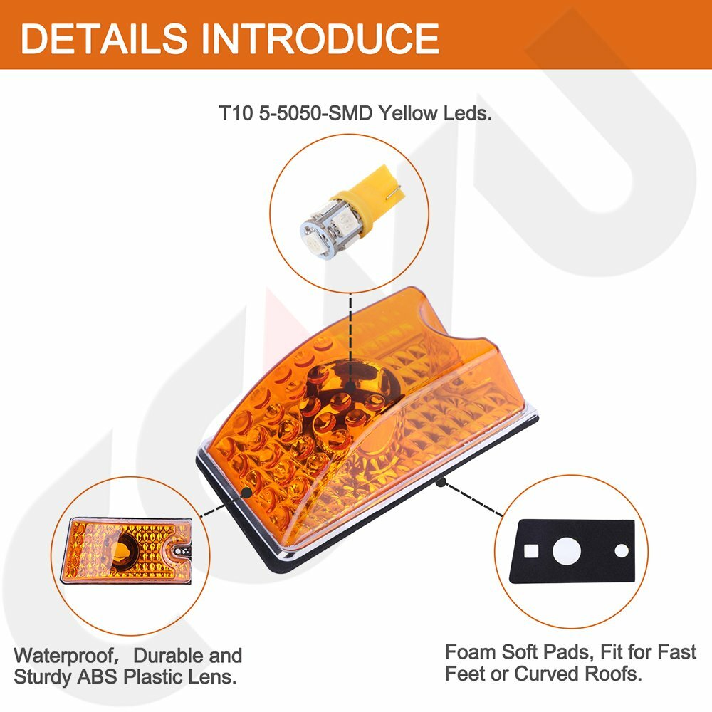 10x Amber red Roof Cab Marker roof Light for Hummer H2 SUV 2003-2009 w ...