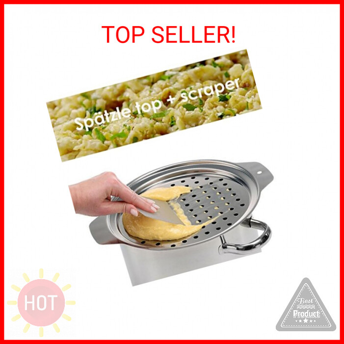 Stainless Steel Spaetzle Maker Lid with Scraper Traditional German Egg ...