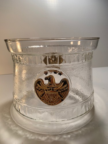 Vintage Eagle Motif Glass Ice Bucket Or Popcorn Bowl!! With American ...