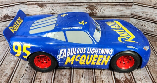 Disney CARS Blue Fabulous Lightning McQueen Rusteze 20" Plastic Car Toy ...