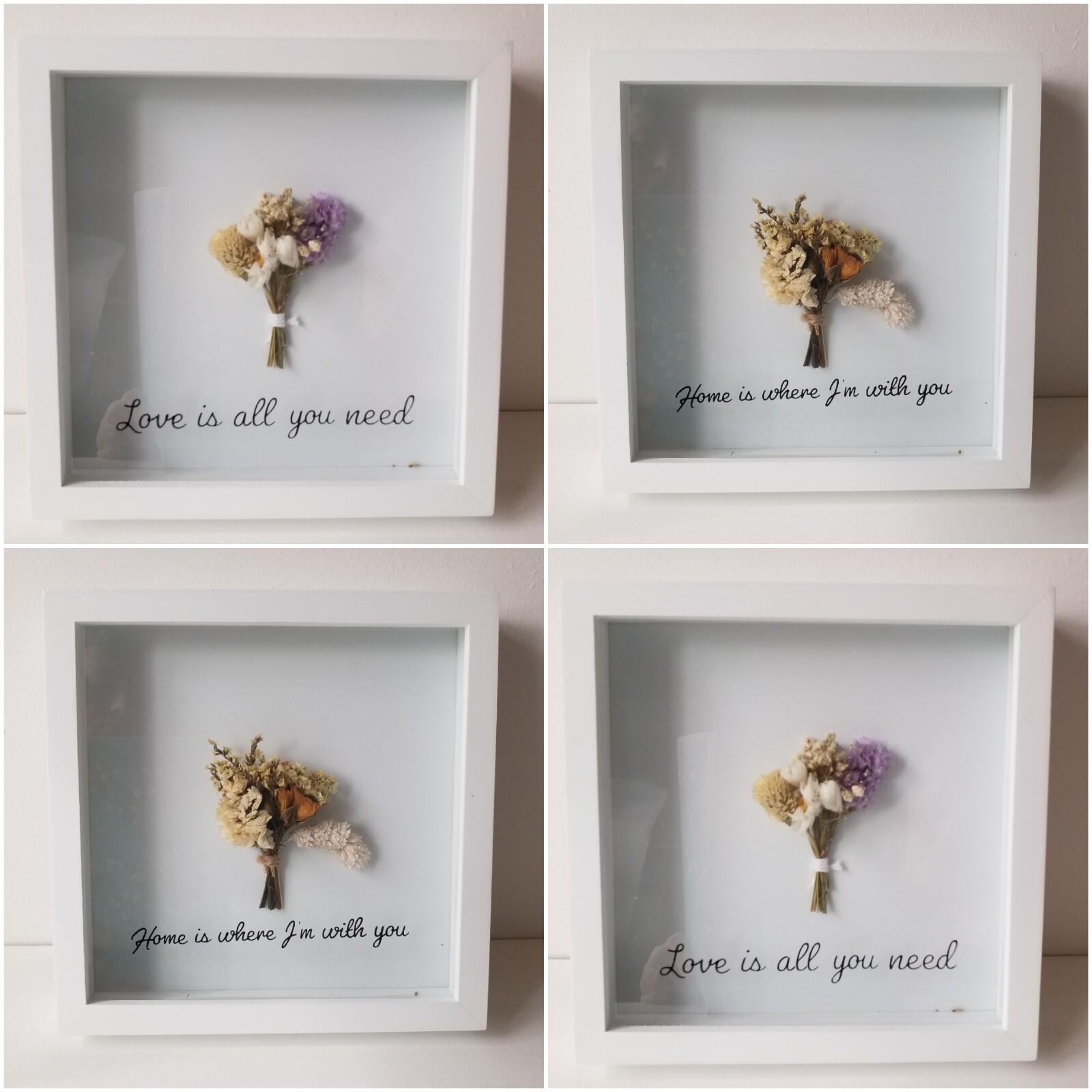 Dried Flower Box Frame Plaque - LOVE OR HOME Gift Idea Home Decor | eBay UK