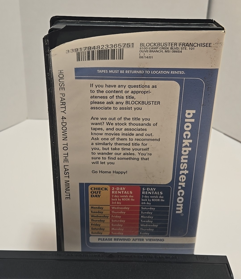 Blockbuster Video VHS Clamshell Case & House Party 4 VHS Movie Former ...
