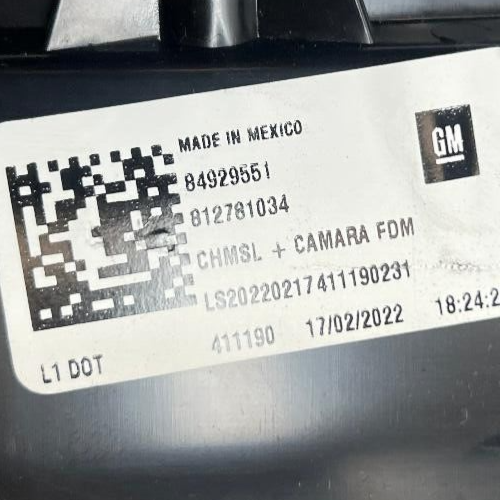 2019-2024 OEM GM Silverado High Mounted Stop Lamp 84929551 W/Camera ...