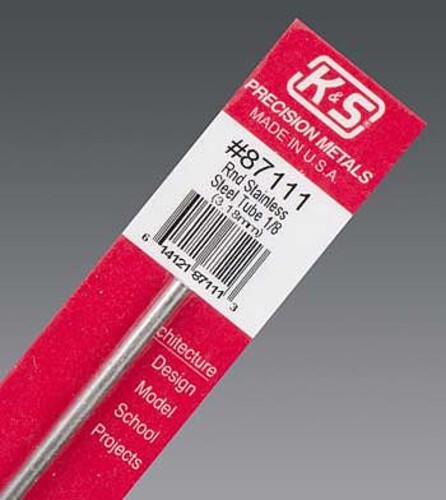 K-S Round Stainless Steel Tube 1/8'' x 12'' - Hobby and Craft Metal ...