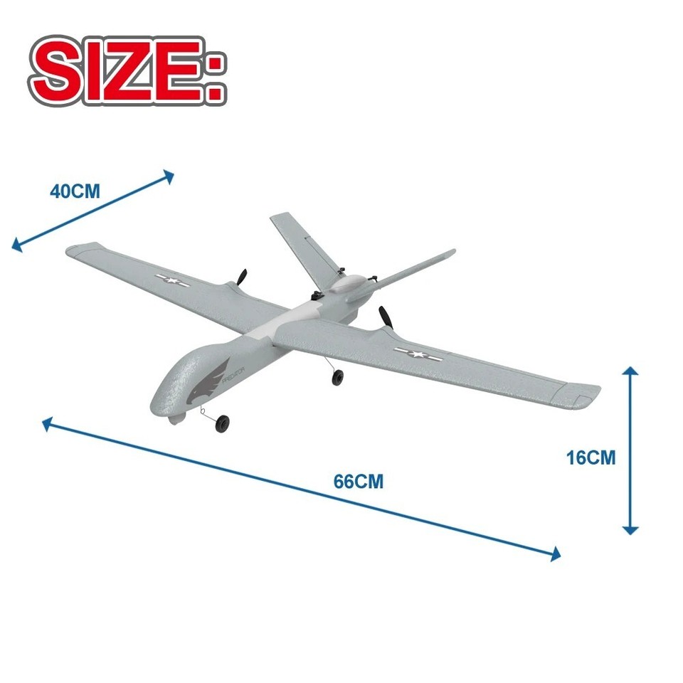 RC Airplane Aircraft RTF KFPLAN Z55 Predator 660mm Wingspan 2.4GHz 3CH ...