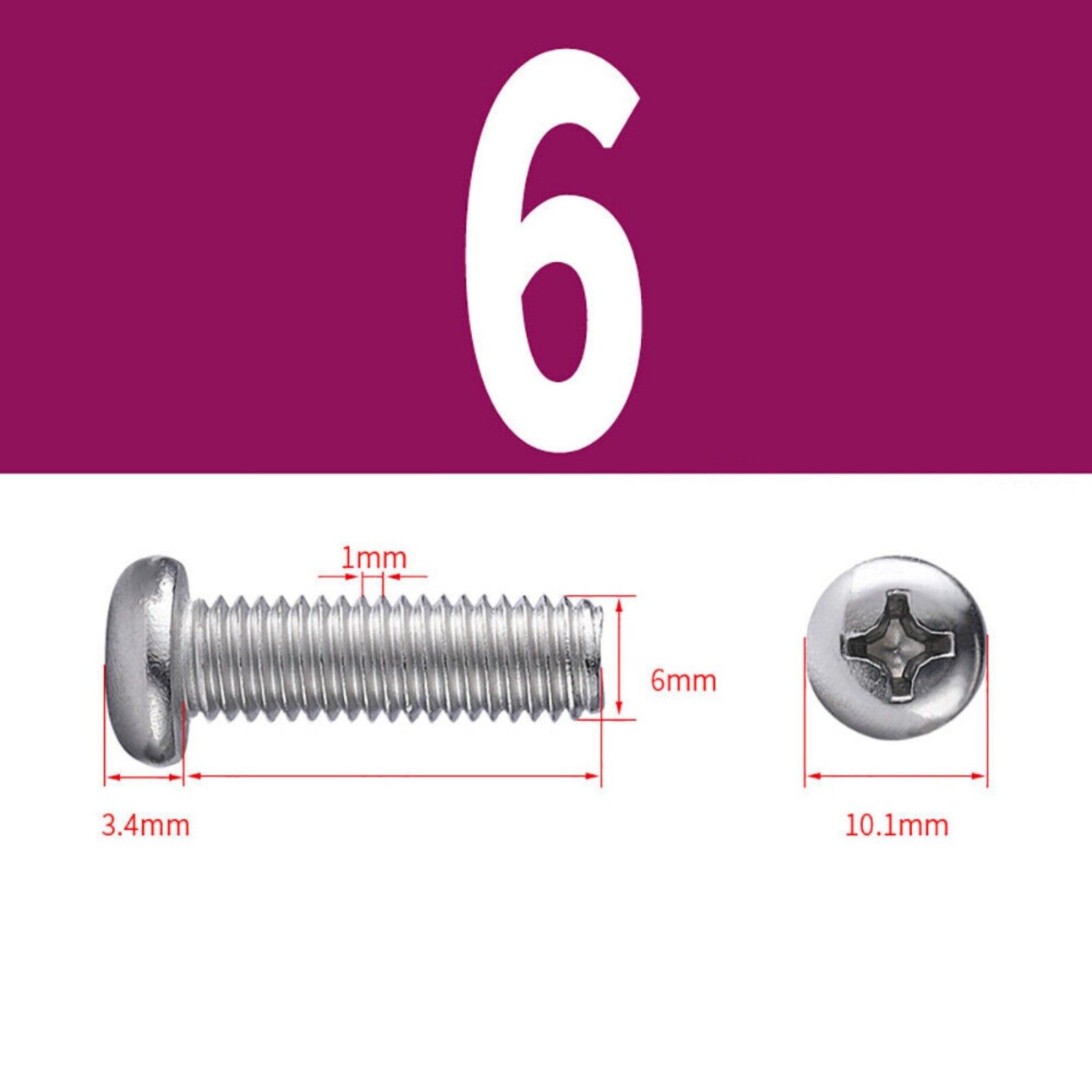 M4 M5 M6 M8 M10 Pan Head Phillips Screws Machine Round Bolts A2 ...