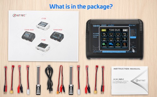 HTRC T240 AC 150W DC240W Touch Screen Lipo Balance Charger RC Battery ...