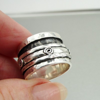 Hadar Designers Sterling Silver Ring Swivel 6.5, 7, 8, 8.5,9 Handmade ...