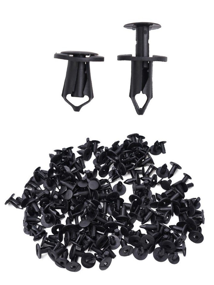 100 Count Plastic Fastener Clips Set Ideal for Auto Body Repairs Black ...