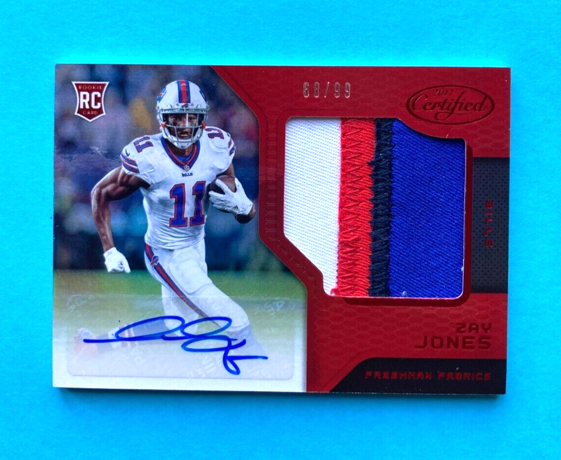 Zay Jones 2017 Panini Certified RC Auto 4 color patch 68/99 #211 ...
