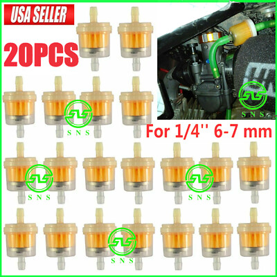 20PCS Motor Inline Gas Oil Fuel Filter Small Engine For 1/4'' Line 6 ...