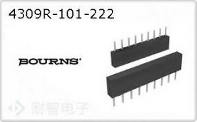 Resistor Network 2K2 Ohms 9pin SIL x 8 + Common Bourns 4309R-101-222 x ...