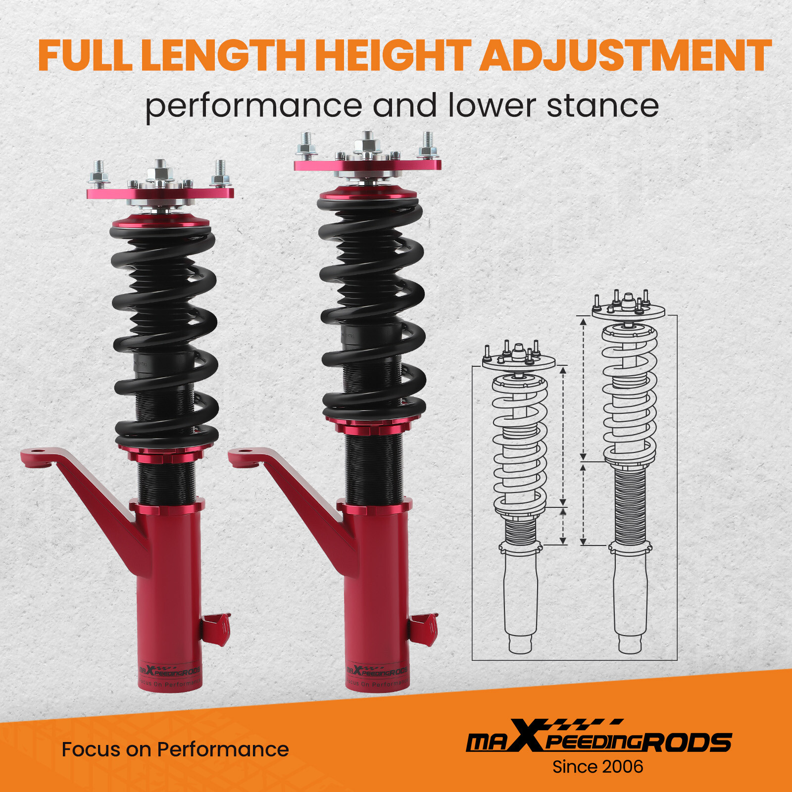 Coilover Shock Spring For Honda Civic VII 2001-2005 EM2 ES, ET ...