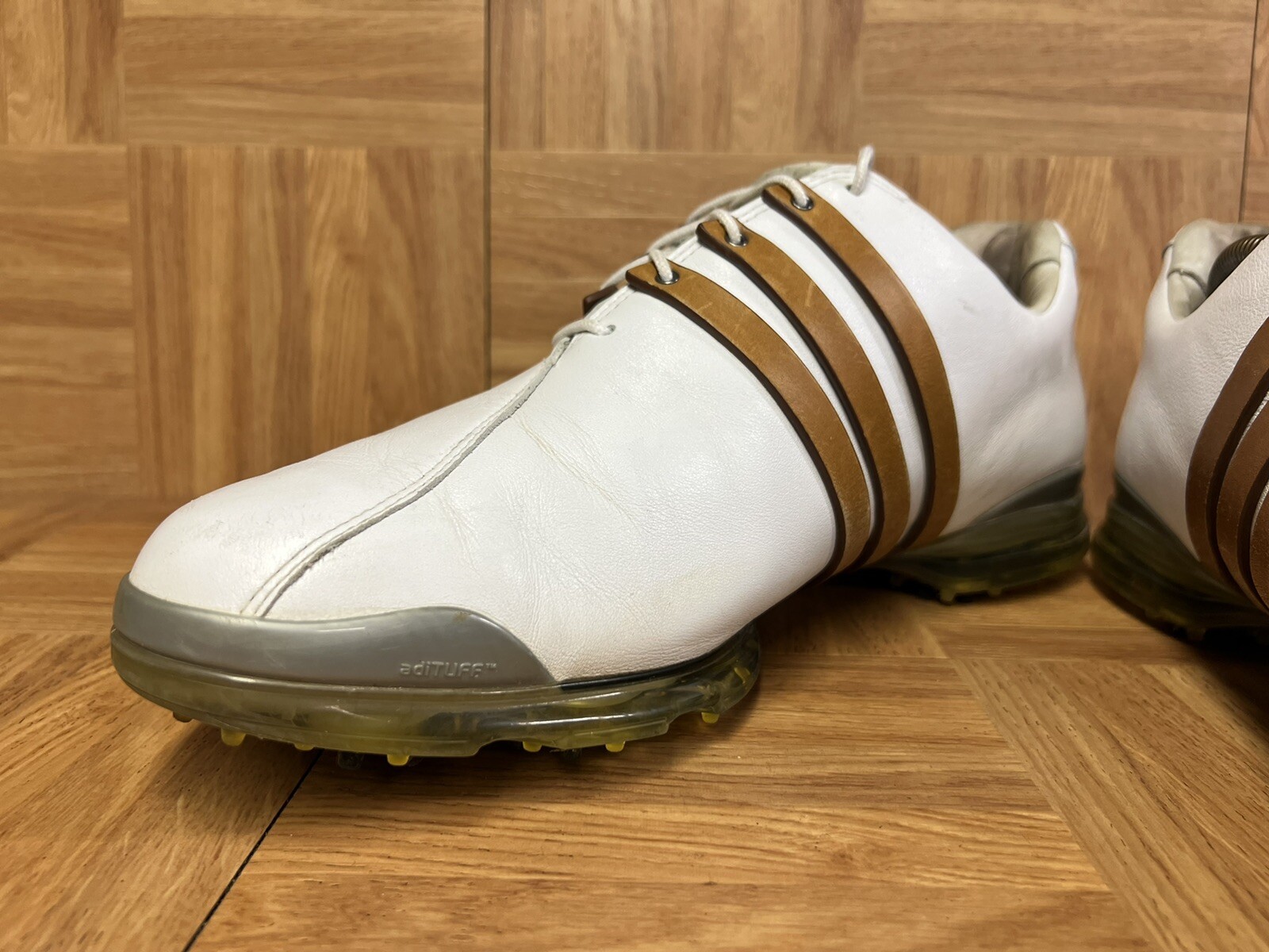 RARE🔥 Adidas Adipure Flex White Leather Golf Shoes 6… - Gem