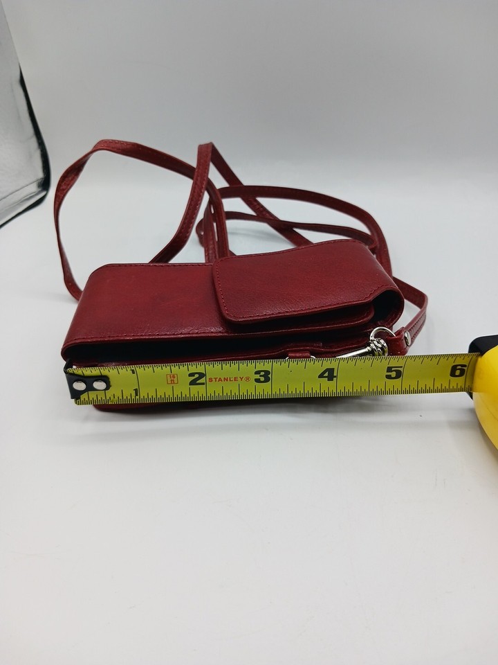 Vintage Wilson Leather Small Cell Phone Holder Wallet Crossbody Bag Red ...