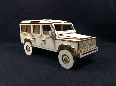Laser Cut Wooden Land Rover 110 Long Wheel Base County 3D Model/Puzzle ...