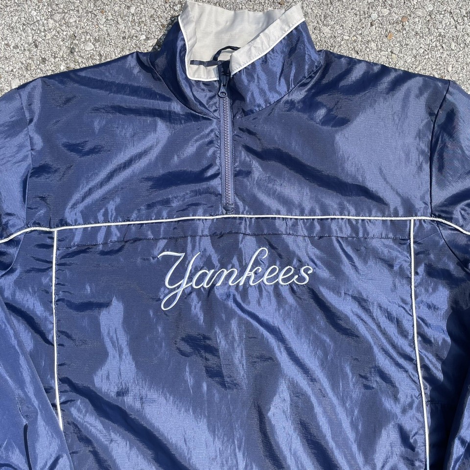 MLB Windbreaker Men’s XL Blue Qtr Zip Yankees Jacket | eBay