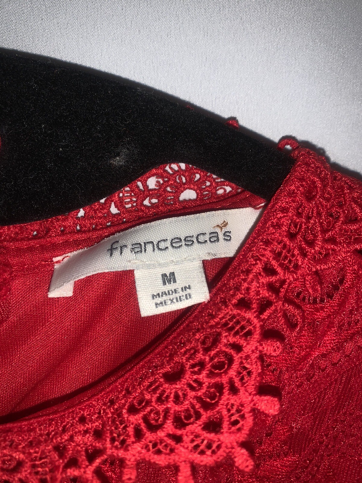 Francesca’s Red Colleen Hi-Neck Lace A-Line Dress Women’s Medium | eBay