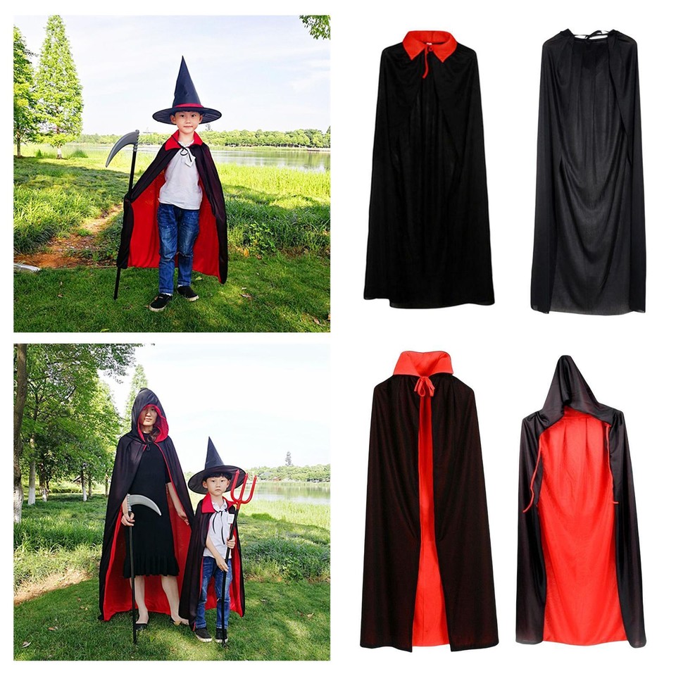 Long Halloween Cloak Death Cape Witch Cape Party Cowl Men Renaissance ...