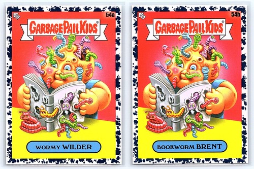 Garbage Pail Kids 2-Card Set Worms Black Wormy Wilder 54a & Bookworm ...