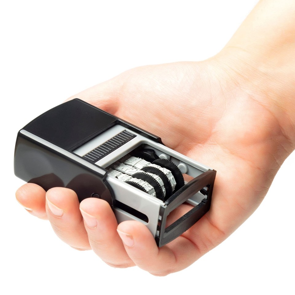 Self Inking Rubber Date Stamp, Refillable and Changeable Ink Pad, Great ...