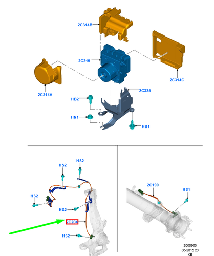 FORD RANGER T6 MK1 Front Right ABS Sensor 1723523 AB31-2C204-BC NEW ...
