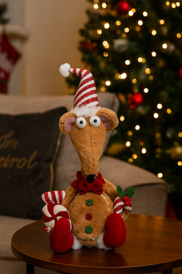 Christmas Gingerbread Rat Decoration Soft Plush 48cm Xmas Seated ...